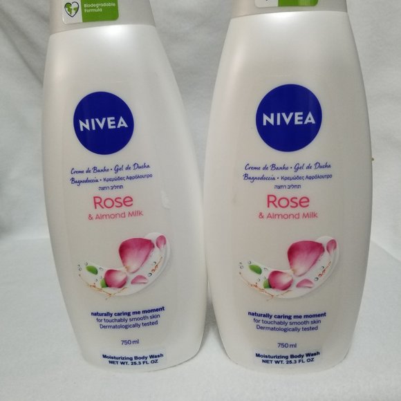 Nivea | Bath & Body | 2 Bottles Nivea Rose Almond Milk Body Wash 75 Ml ...